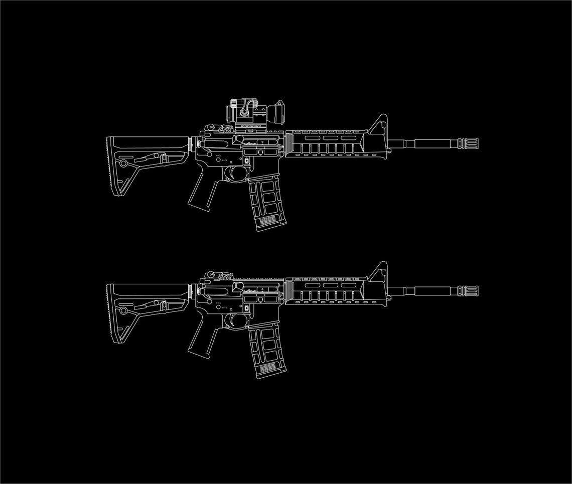 Highly detailed AR-15 Vector | Etsy