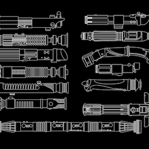 Lightsabers Detailed Vector Builders and Films They Appeared In. - Etsy