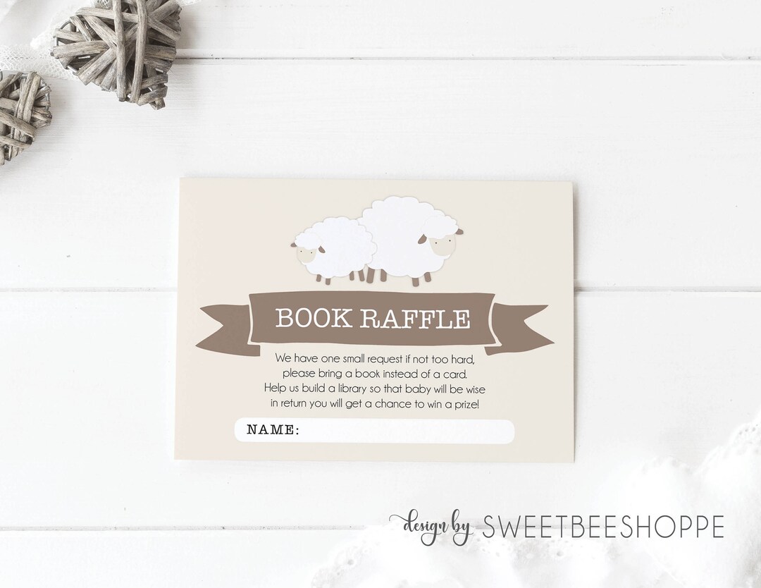 Lamb Baby Shower Book Raffle Cards: Baby Shower Book Raffle Tickets ...