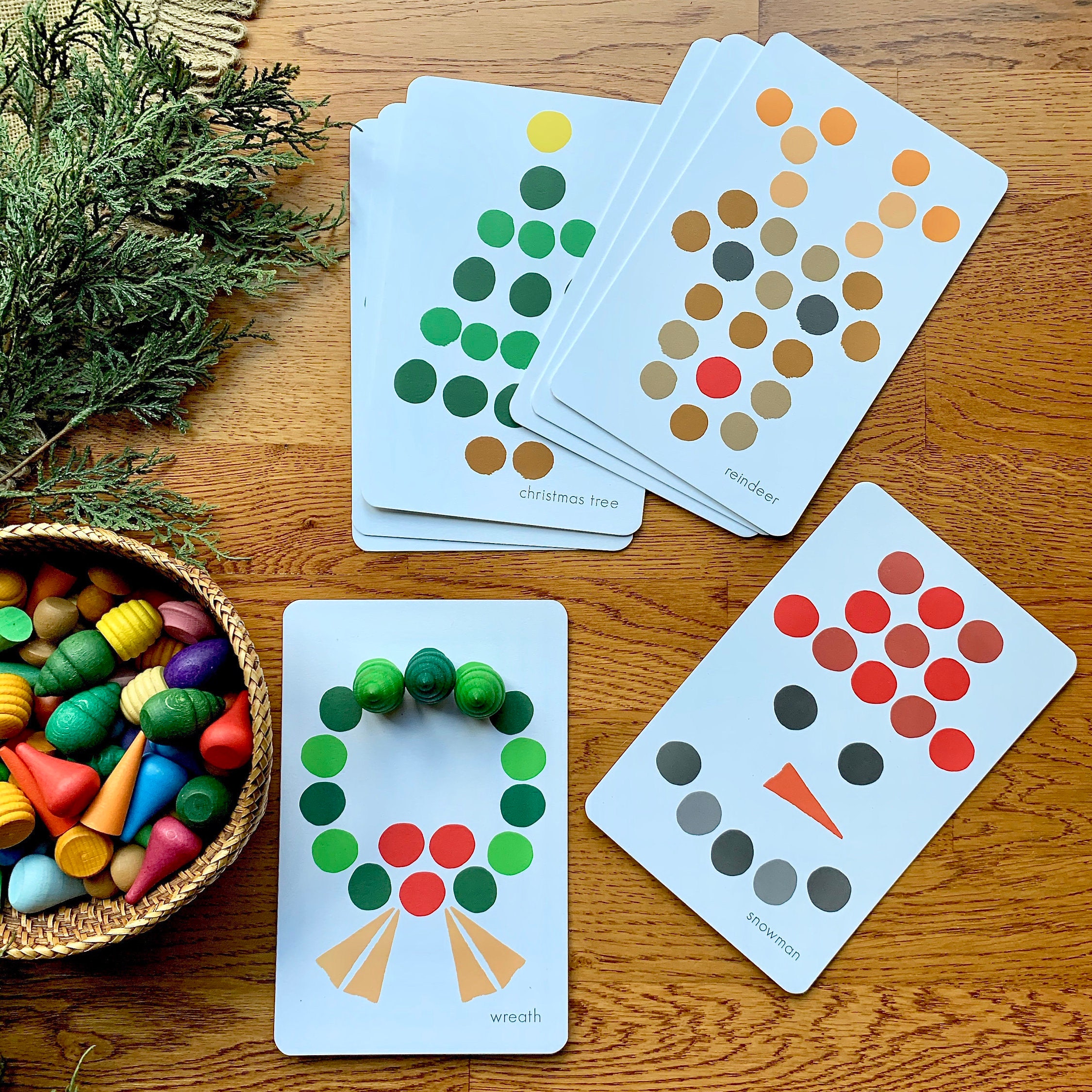 Christmas-themed Loose Parts Play Pattern Cards Holiday - Etsy
