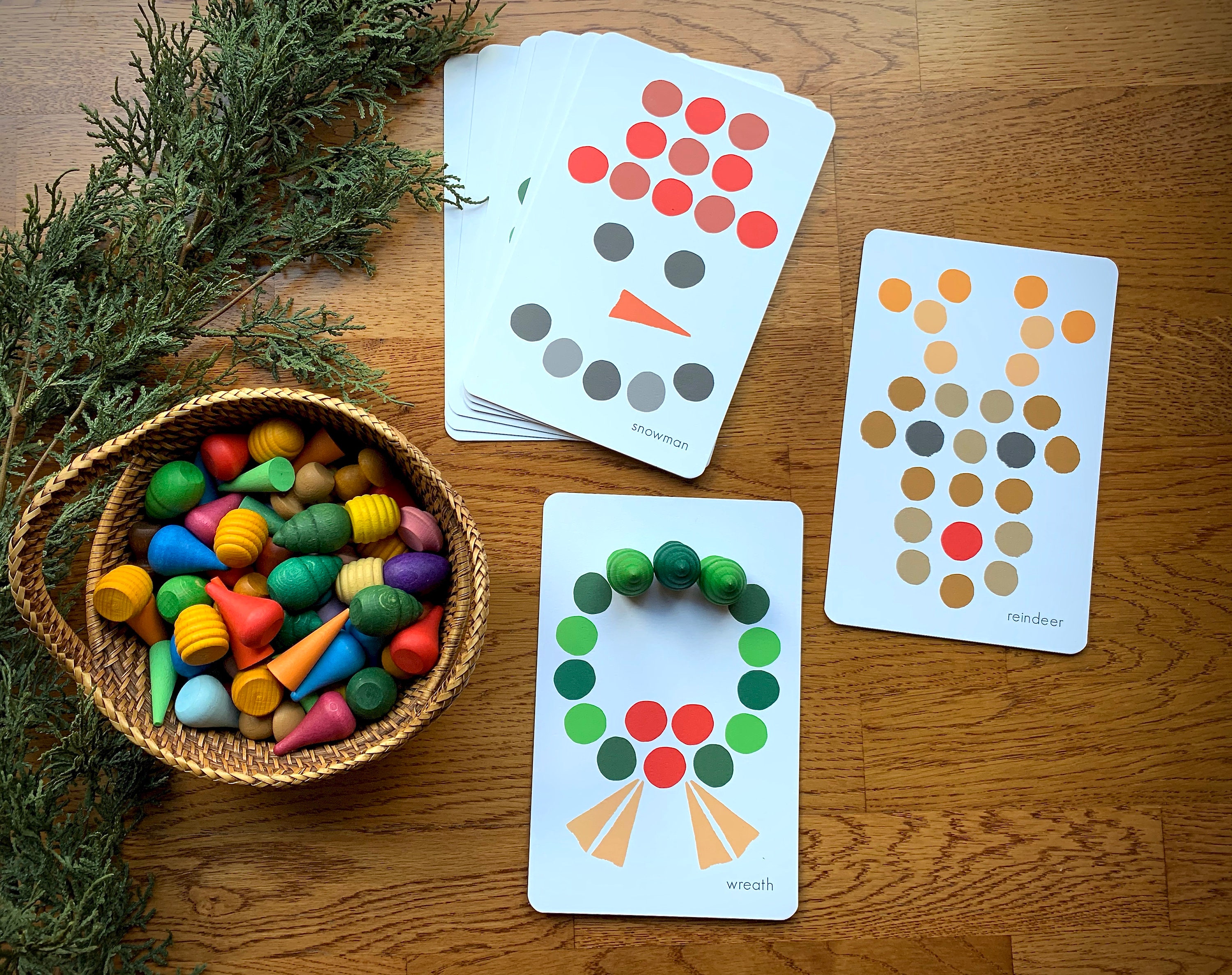 Christmas-themed Loose Parts Play Pattern Cards Holiday - Etsy