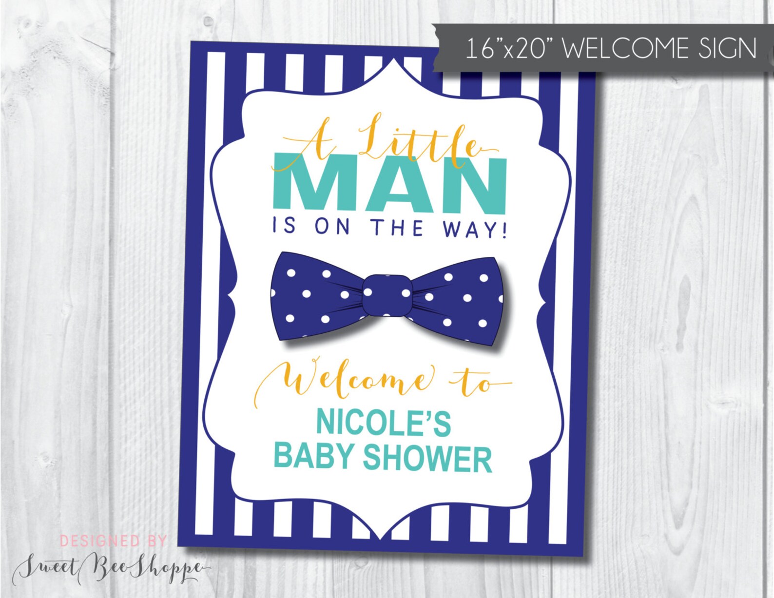 Baby Boy Shower Welcome Sign a Little Man is on the - Etsy