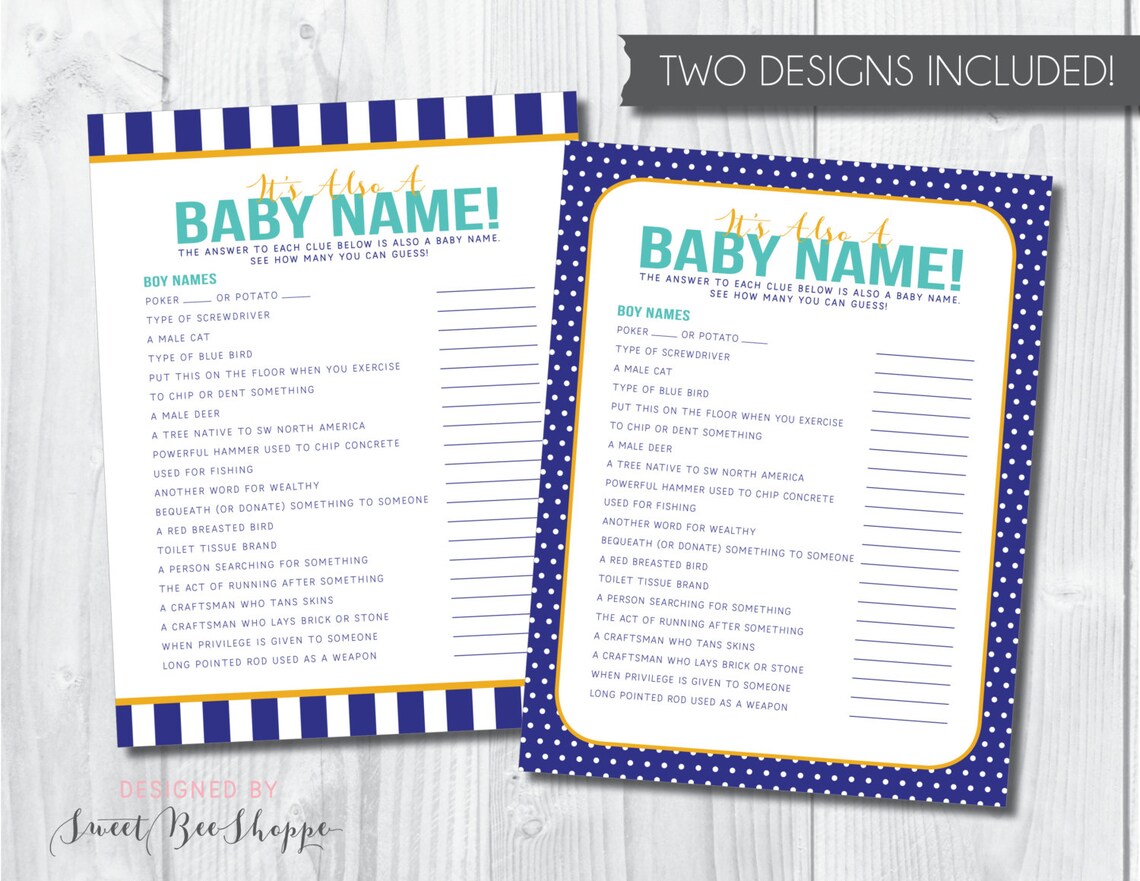 Baby Name Game: it's Also a Baby Name Baby Boy - Etsy