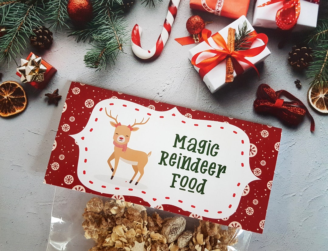 Reindeer Food Bag Topper, Printable Bag Topper, Christmas Party Bag ...