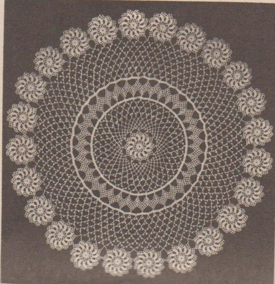 Irish Crochet Doily Pattern Vintage 1969 Download - Etsy