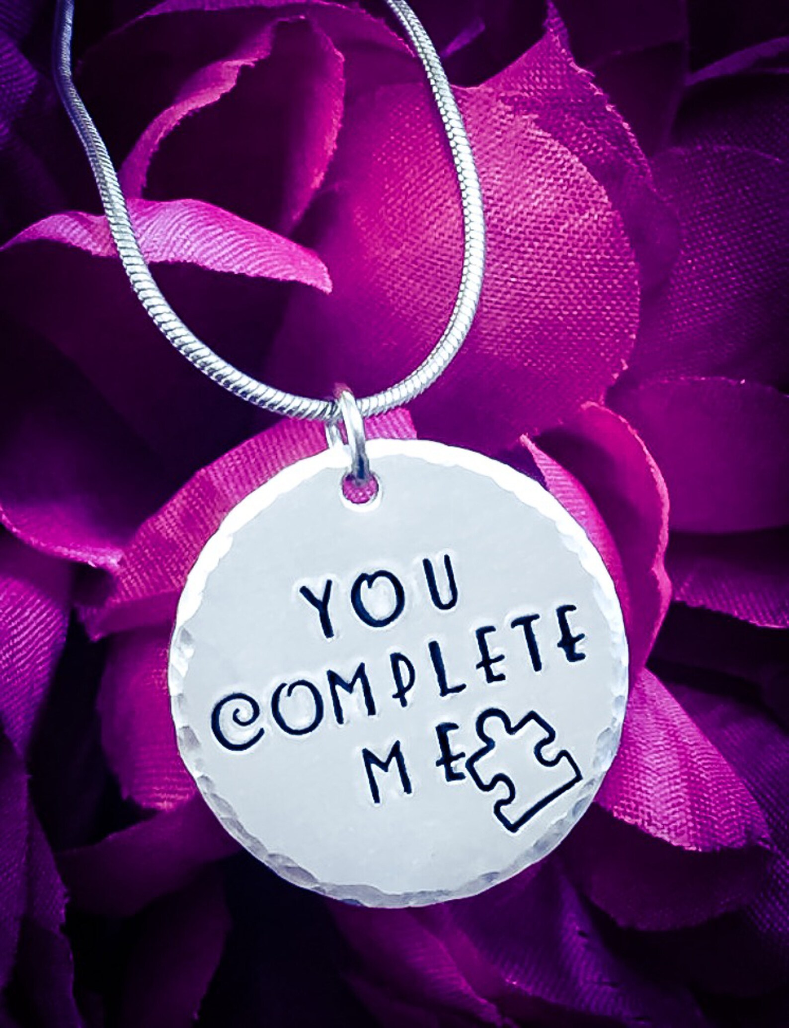 You Complete Me Hand Stamped Necklace. Love Necklace You - Etsy