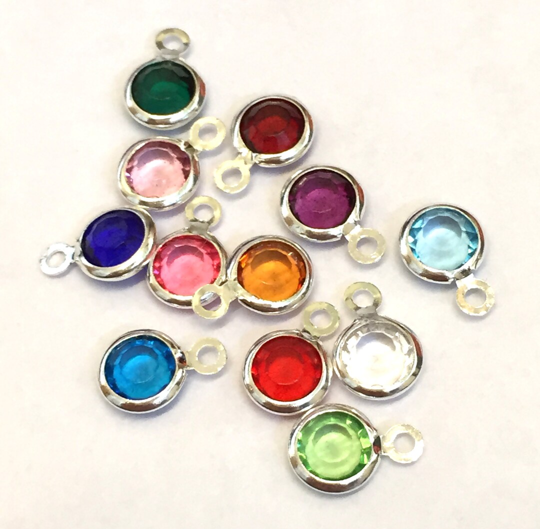 Crystal Birthstone Channel Charm Add On. Birthstone Necklace ...