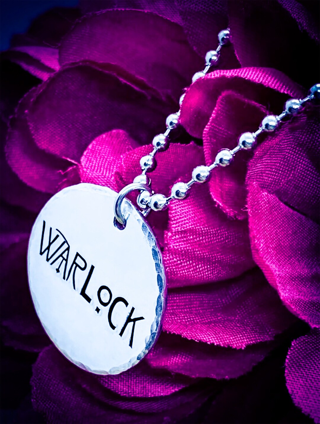 Hand Stamped Warlock Necklace: Aluminum Witchcraft Pendant - Etsy