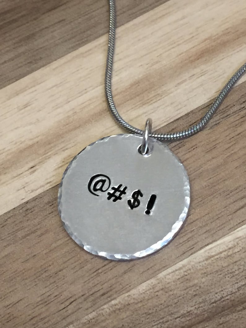 Swear Symbols Hand Stamped Necklace. Swear Word Necklace - Etsy