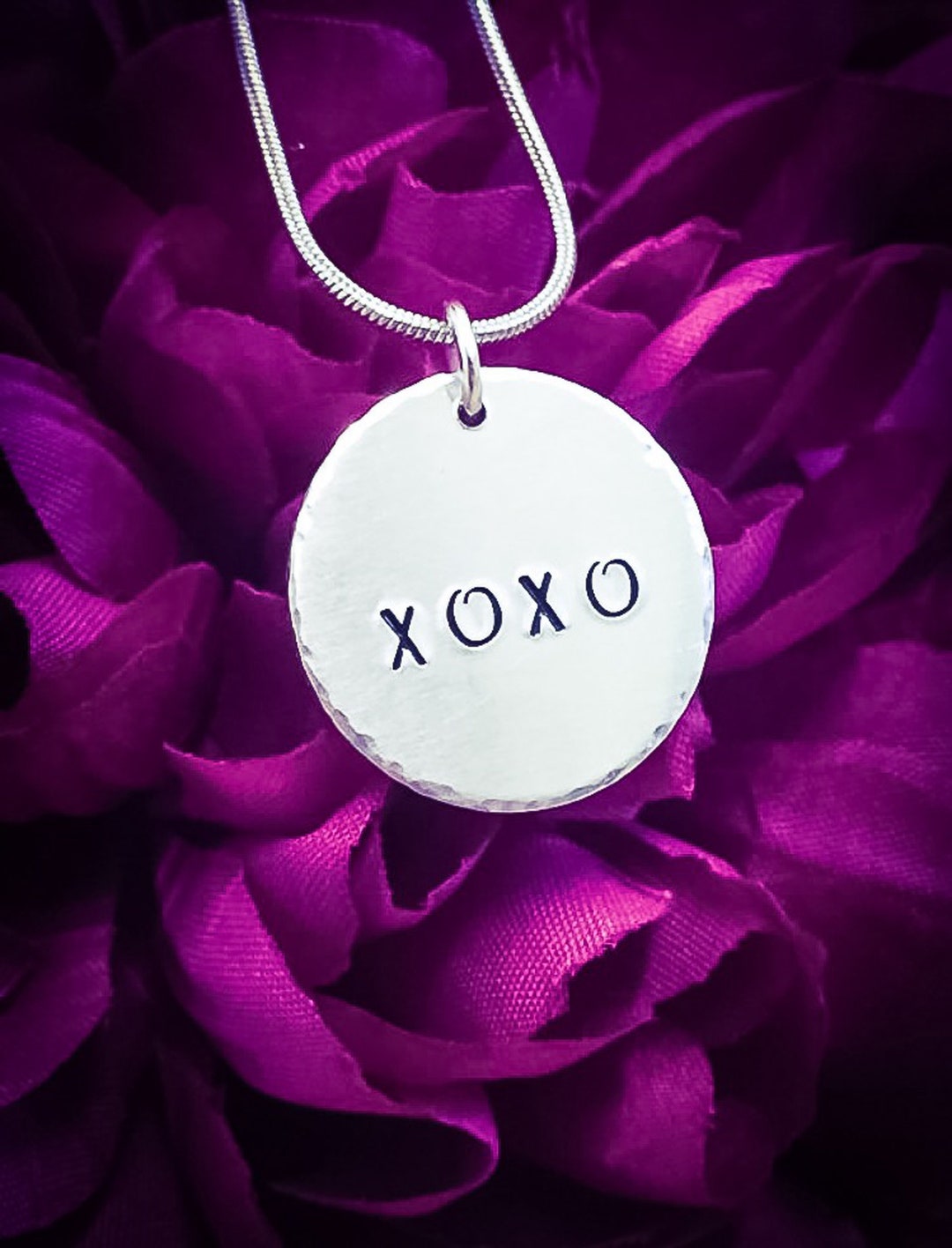 XOXO Hugs and Kisses Hand Stamped Necklace. XOXO Necklace, XOXO ...