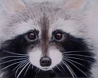 Spooky Ghost Raccoon Print - Etsy