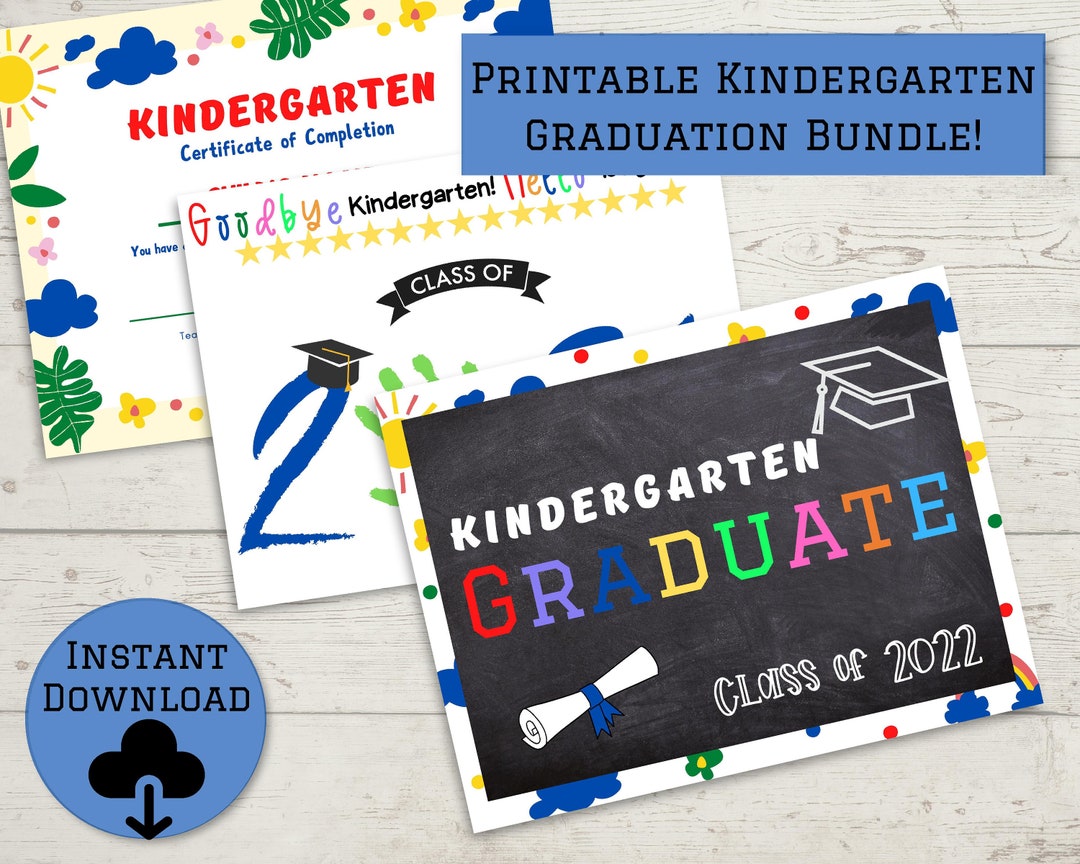Printable Kindergarten Graduation Bundle Handprint Keepsake - Etsy