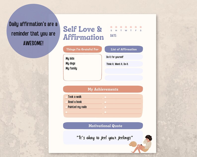 Printable Self Love Activities and Checklists - Etsy