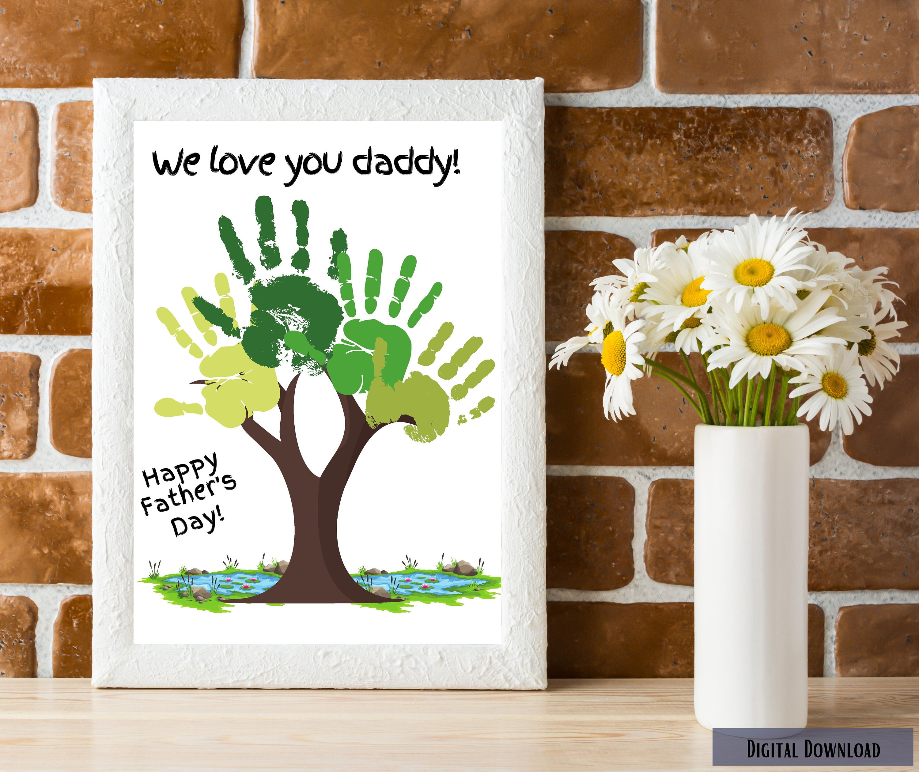 Father's Day Keepsake Printable, Father's Day Grandpa Gift, Handprint ...