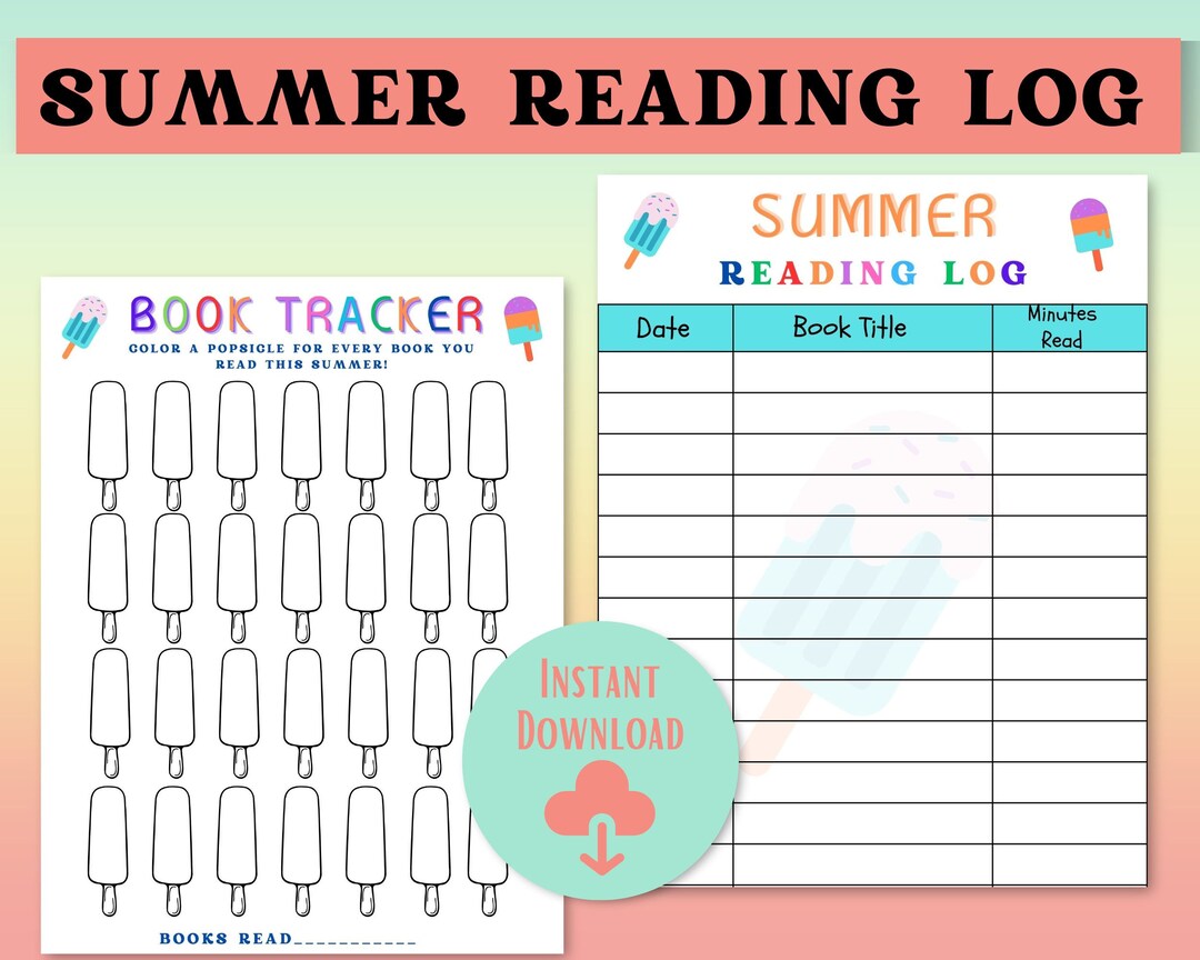 Summer Reading Log Printable | Reading Reward Chart | Summer Book ...