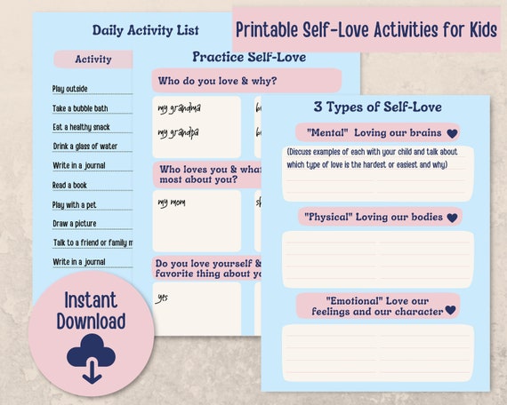 Printable Self-love Activities for Kids | Etsy