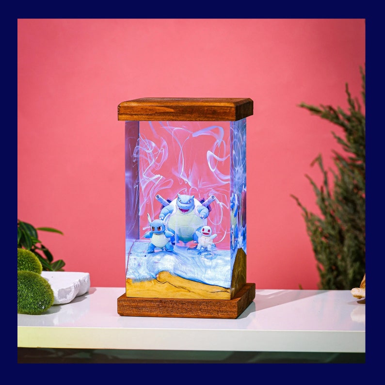 Blastoise Evelution P.OKE.MO.N Epoxy Lamp Custom Pok.emon Resin Lamp ...