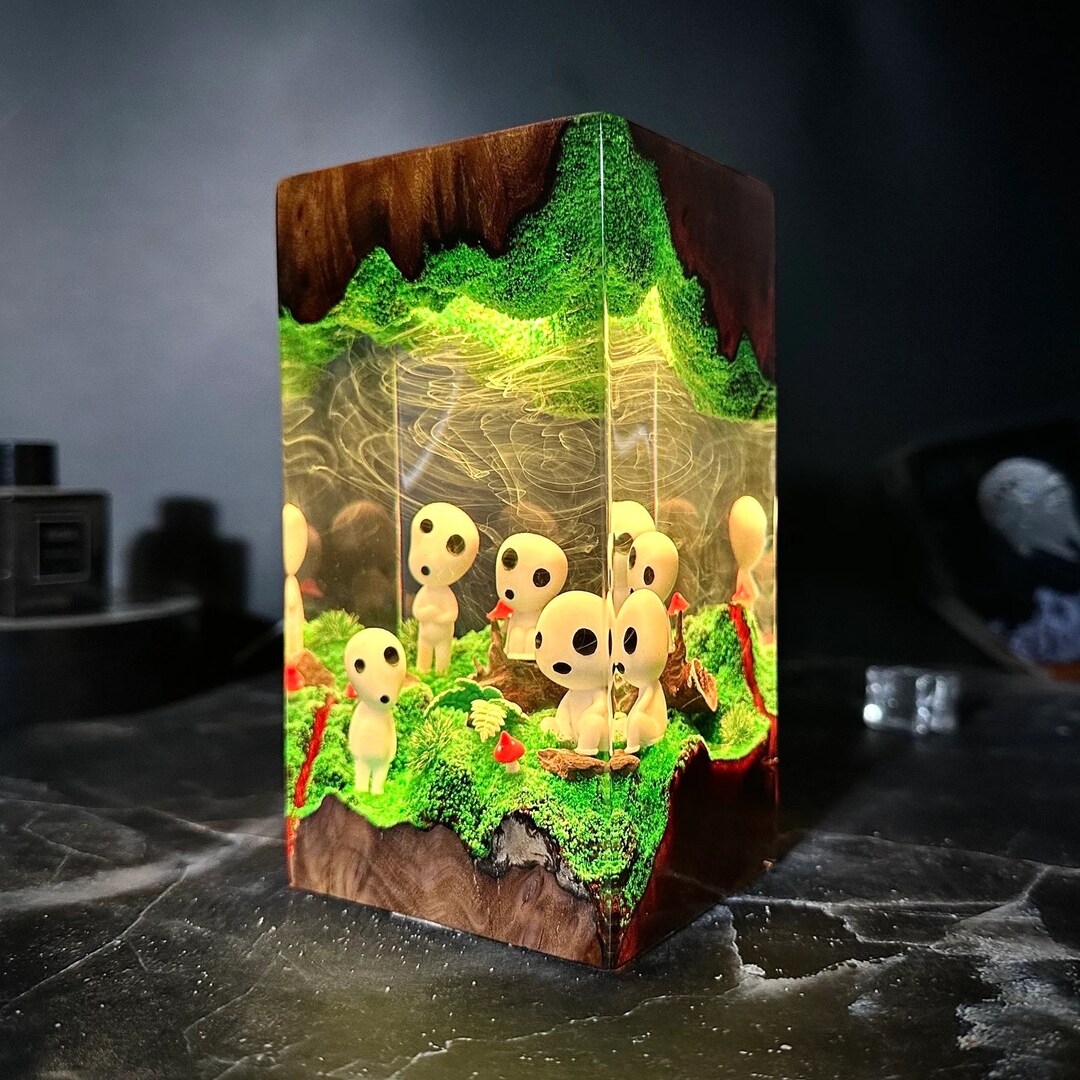 Custom Kodama Forest Spirits Resin Lamp,gift for Anime Fans,desk Decor ...