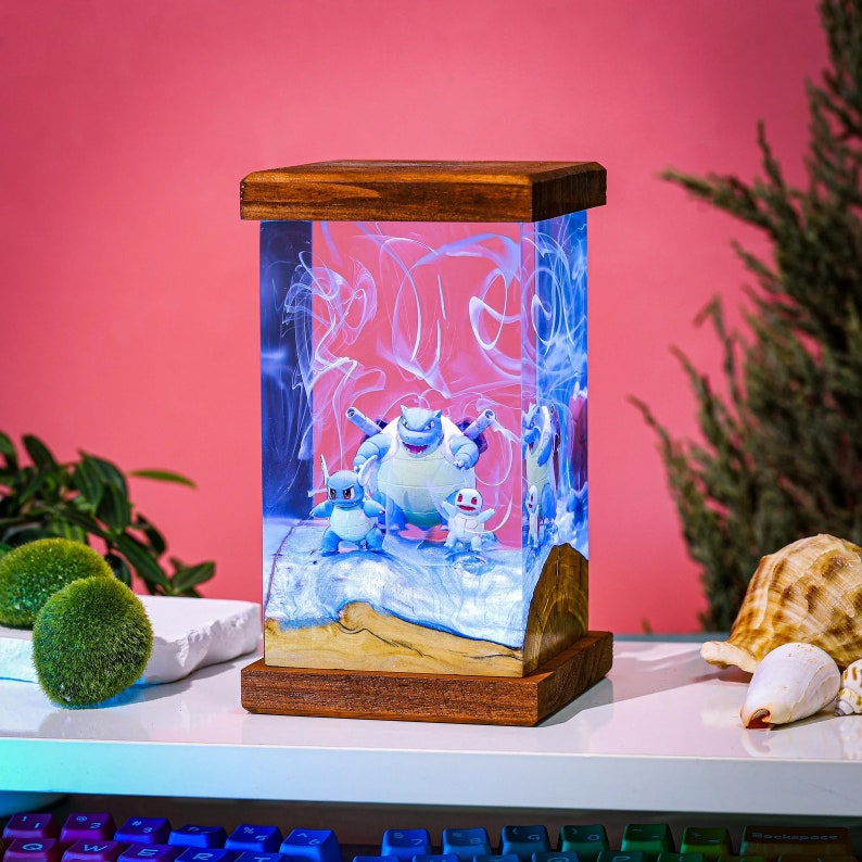Blastoise Evelution P.OKE.MO.N Epoxy Lamp Custom Pok.emon Resin Lamp ...