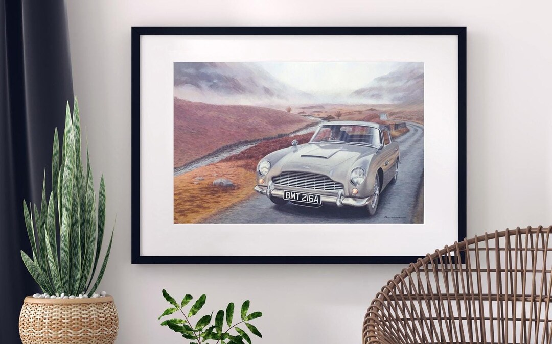 Skyfall, 007 James Bond , Aston Martin DB5 Painting, A3 / A2 / A1 ...