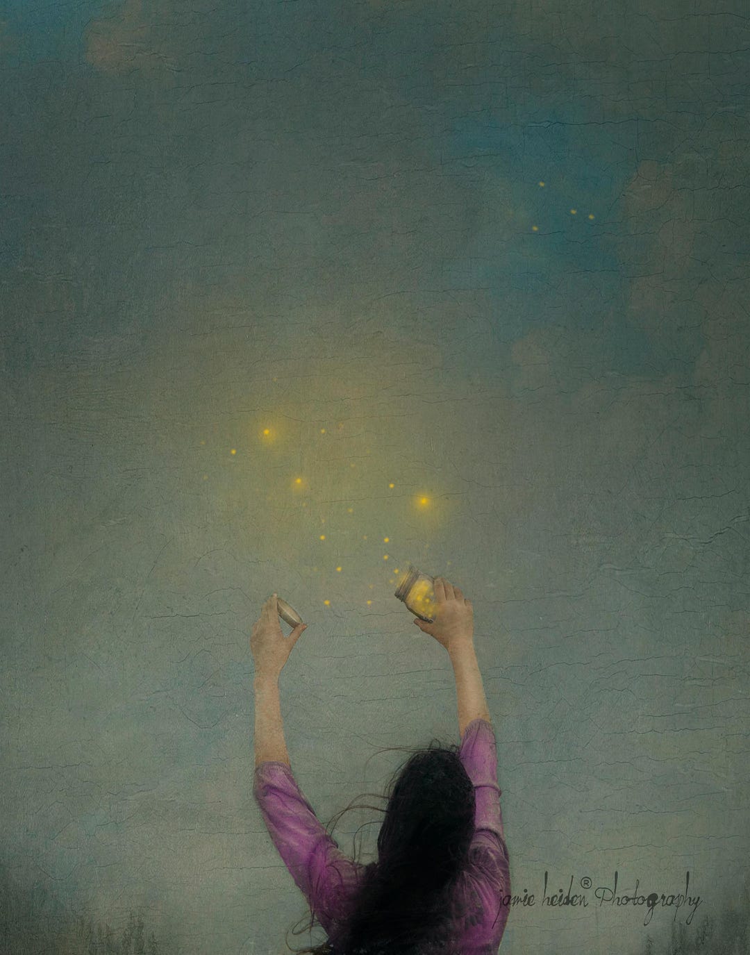 Title: "i'll Take You Home" Girl Releasing Fireflies Into Night Sky ...