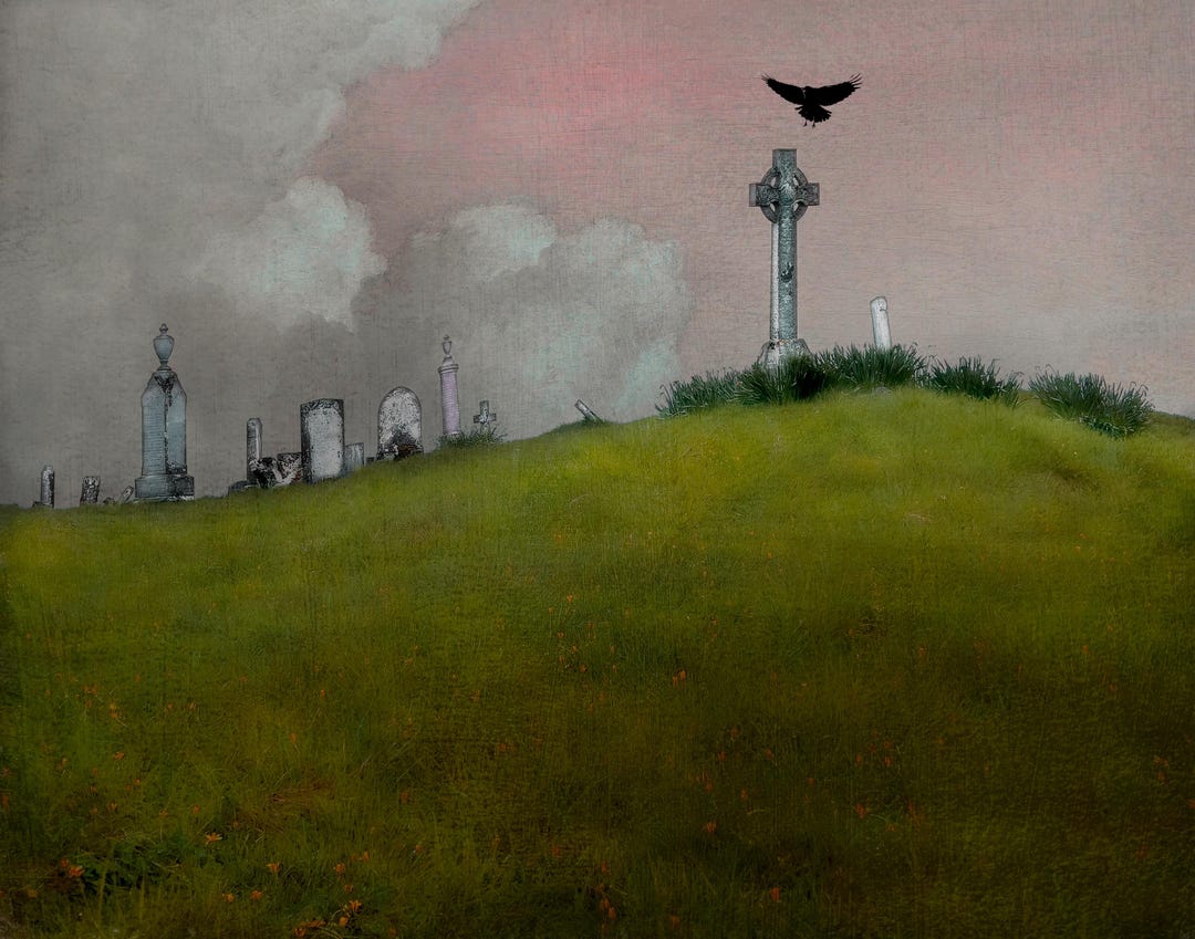 Title: "out for A Walk" Scottish Cemetery , Painterly Photography Print ...