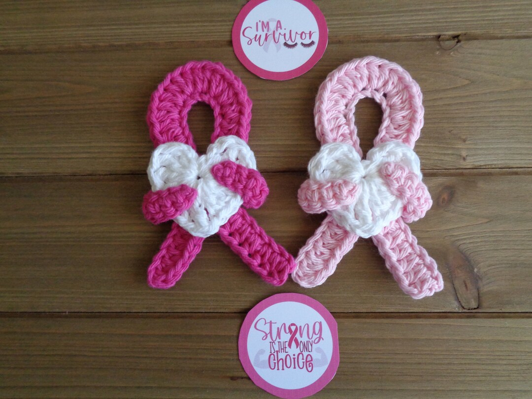 Breast Cancer Awareness Pink Ribbon Magnets, Hand Crocheted, Cancer ...