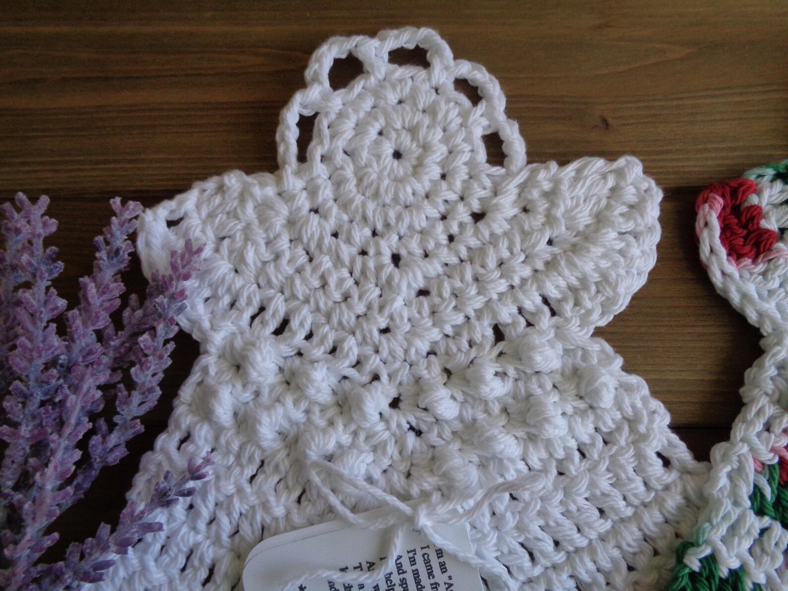 Set of Two, Crocheted Cotton Angel Dishcloths/washcloths, Christmas ...