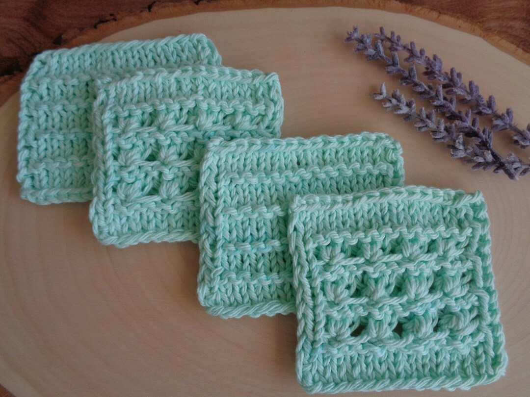 Knit Cotton Facial Squares, Face Scrubbies, Makeup Remover Pads, Face ...
