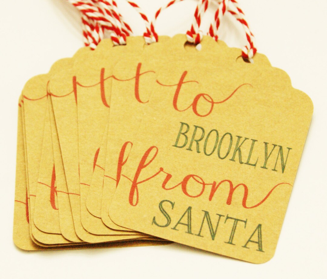Personalized Christmas Santa Gift Tags, Farmhouse Style, Set of 12 - Etsy