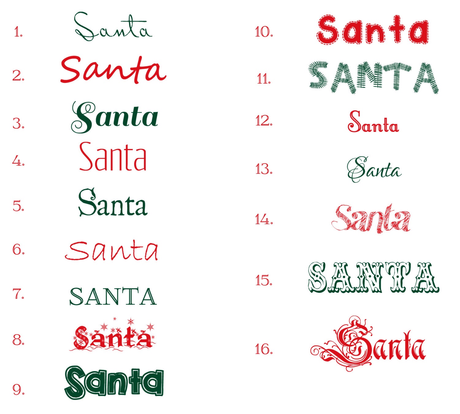 Personalized Santa Gift Tags, Christmas Present Tagging, Set of 12 - Etsy