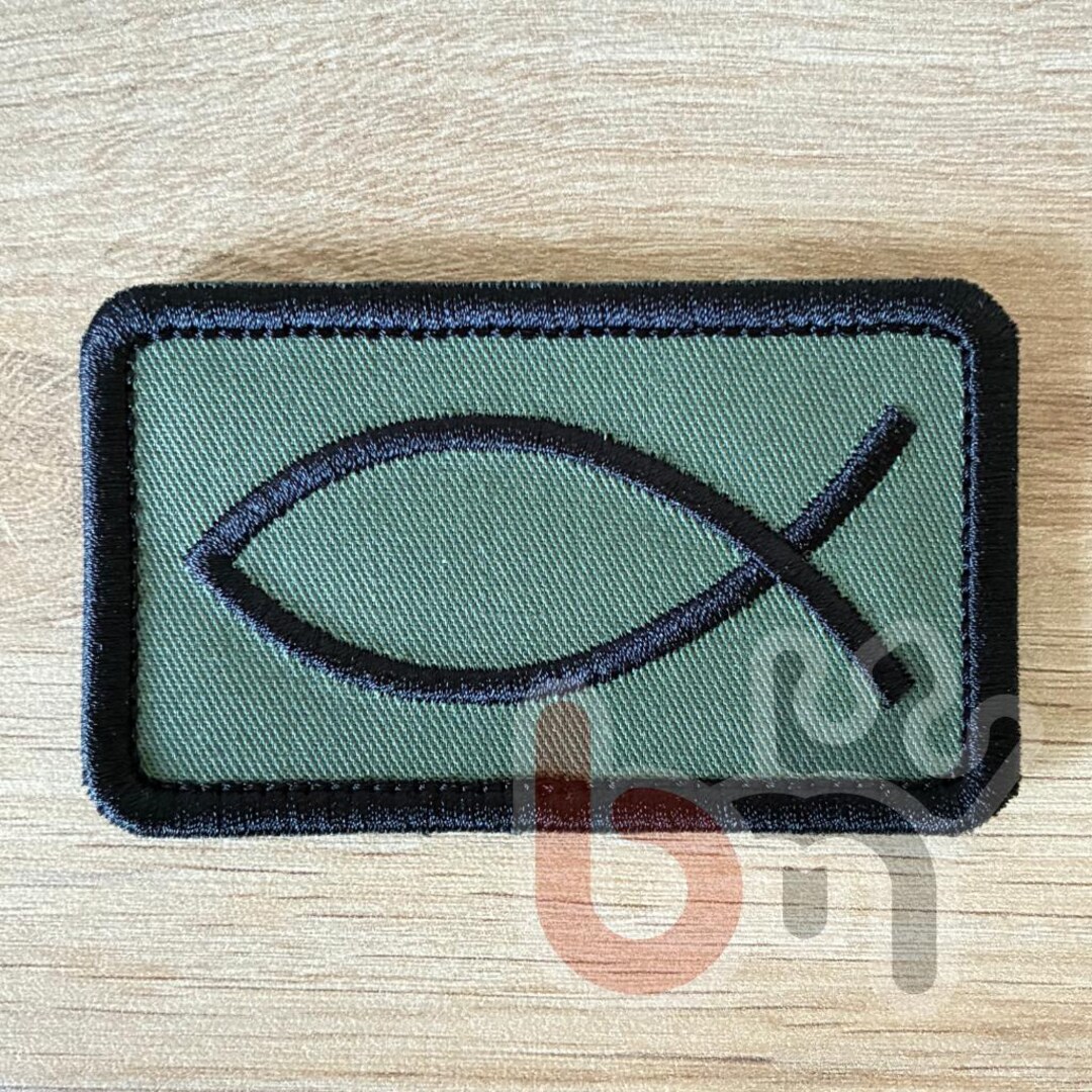Embroidered Jesus Fish Patch – Christian Ichthus Symbol | Hook & Loop ...