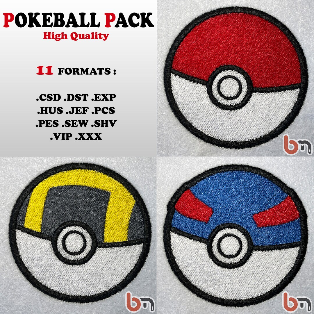 Pokeball Pack - High Quality Embroidery Patterns - Etsy