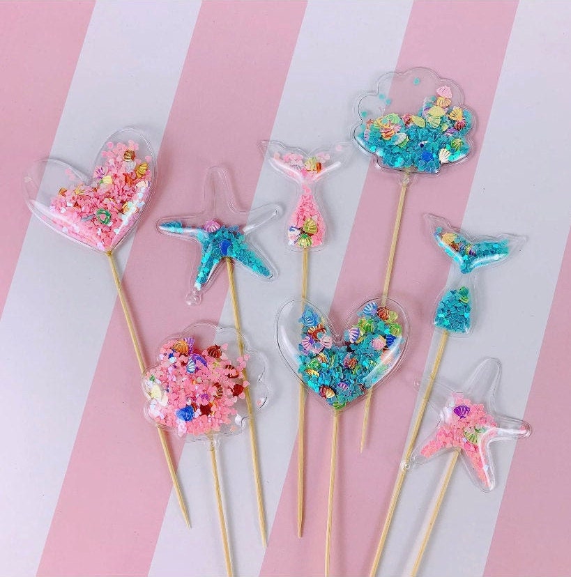 3D Mermaid Sequin Cake Topper Mermaid Glitter Under the Sea | Etsy