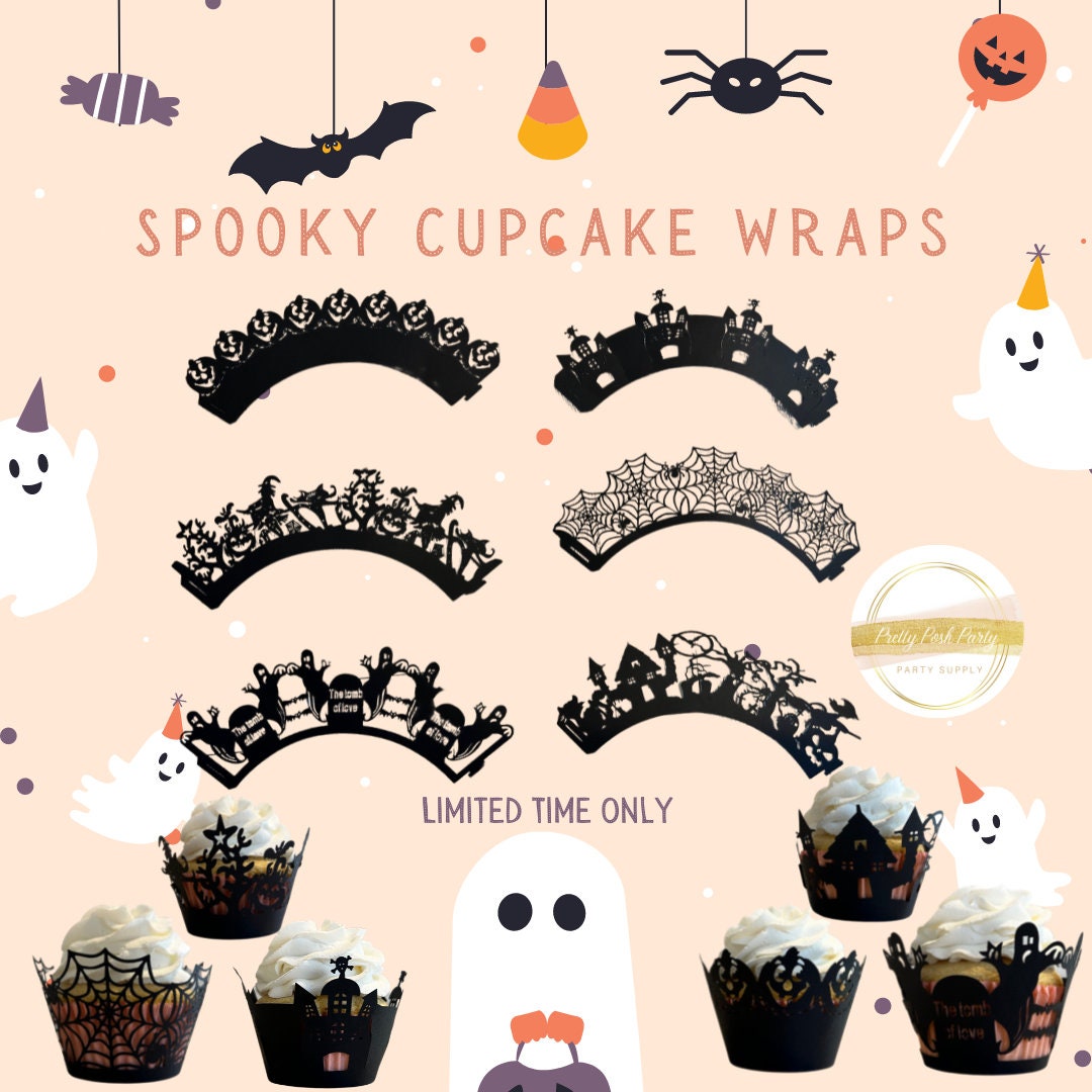 Halloween Cupcake Wrappers Party Decor Pumpkin Witches Ghost Spooky - Etsy