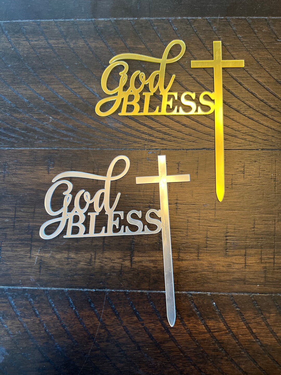 God Bless Cake Topper and Cross | Christening | First Holy Communion ...