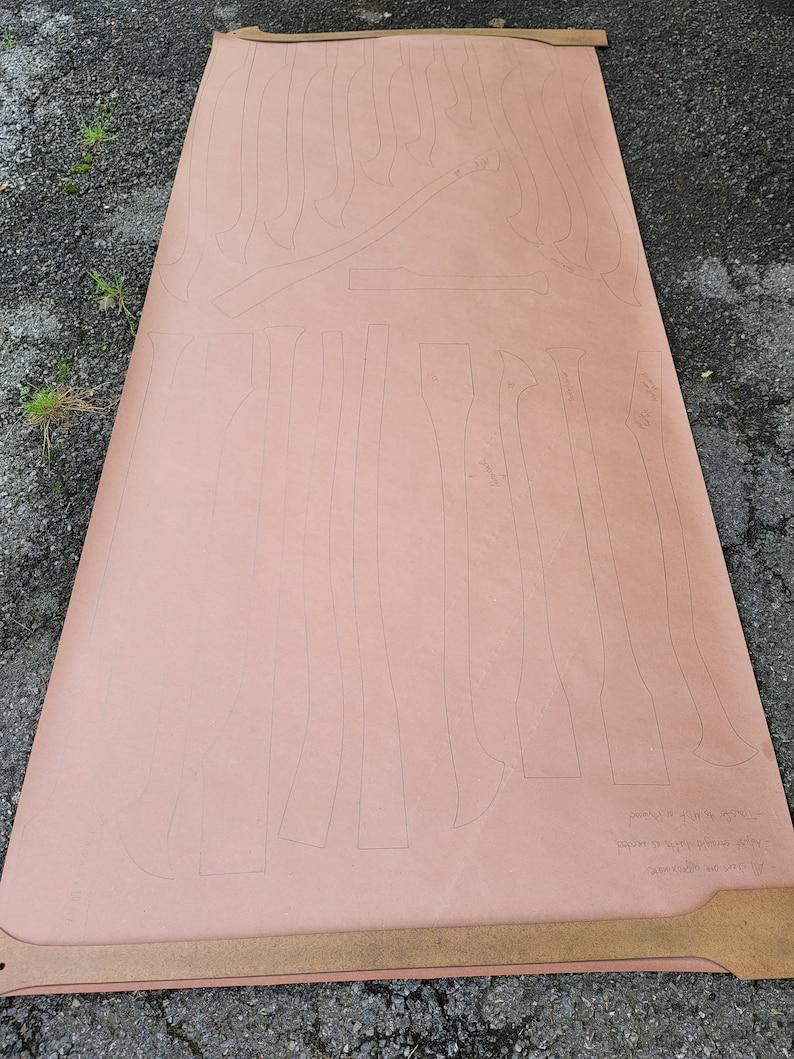 Axe Handle Templates on Paper Complete Pattern Collection in One Set ...