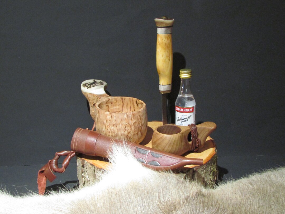 Bushcraft Set Puukko Knife, Kuksa, Liquor Kuksa - Etsy