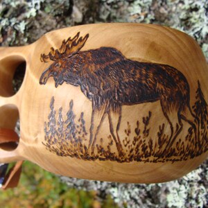 Kuksa With Animal Picture moose From Lapland 120 Ml/4 Oz - Etsy Canada