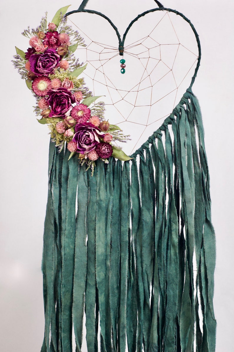 Heart Dream Catcher Boho Dreamcatcher Floral Dream Catcher - Etsy