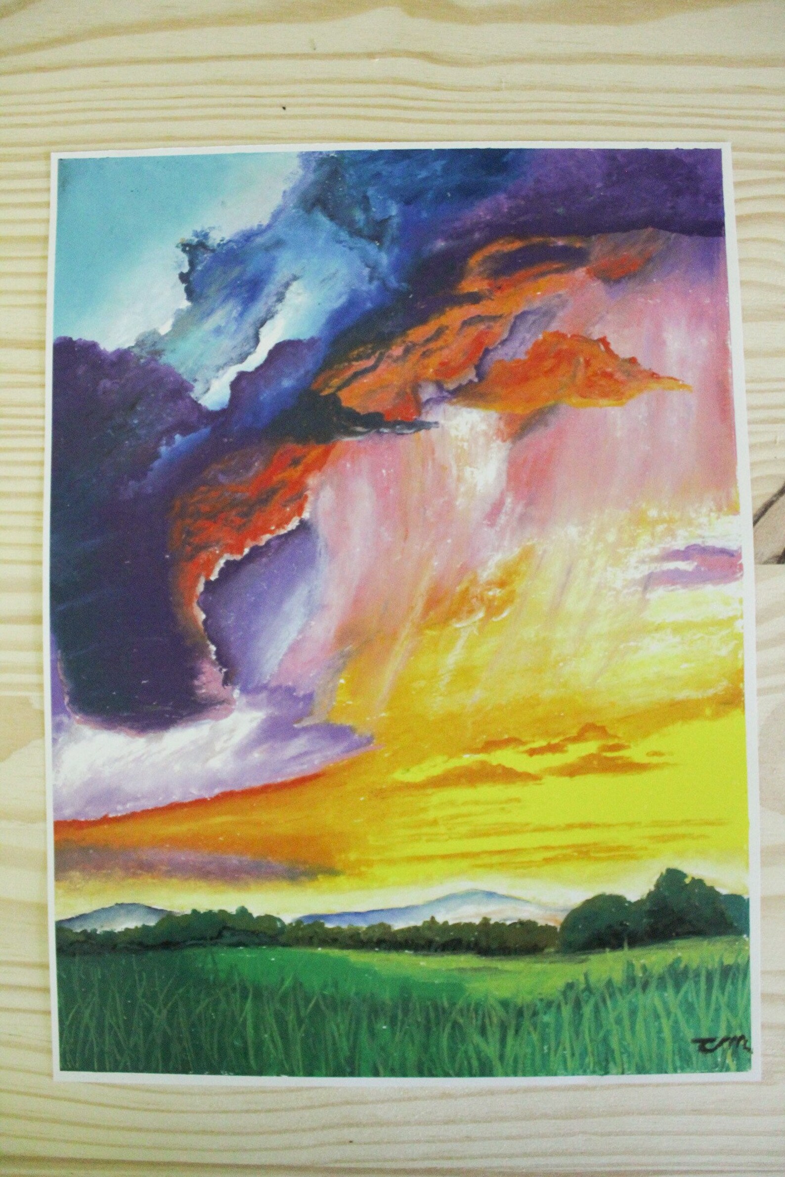 PRINT Of Storm Clouds Oil Pastel 11x15 | Etsy