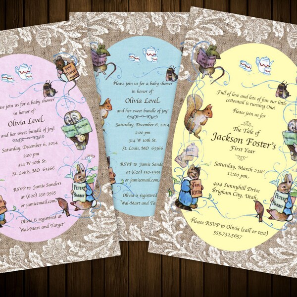 Beatrix Potter Baby Shower Invitations - Etsy