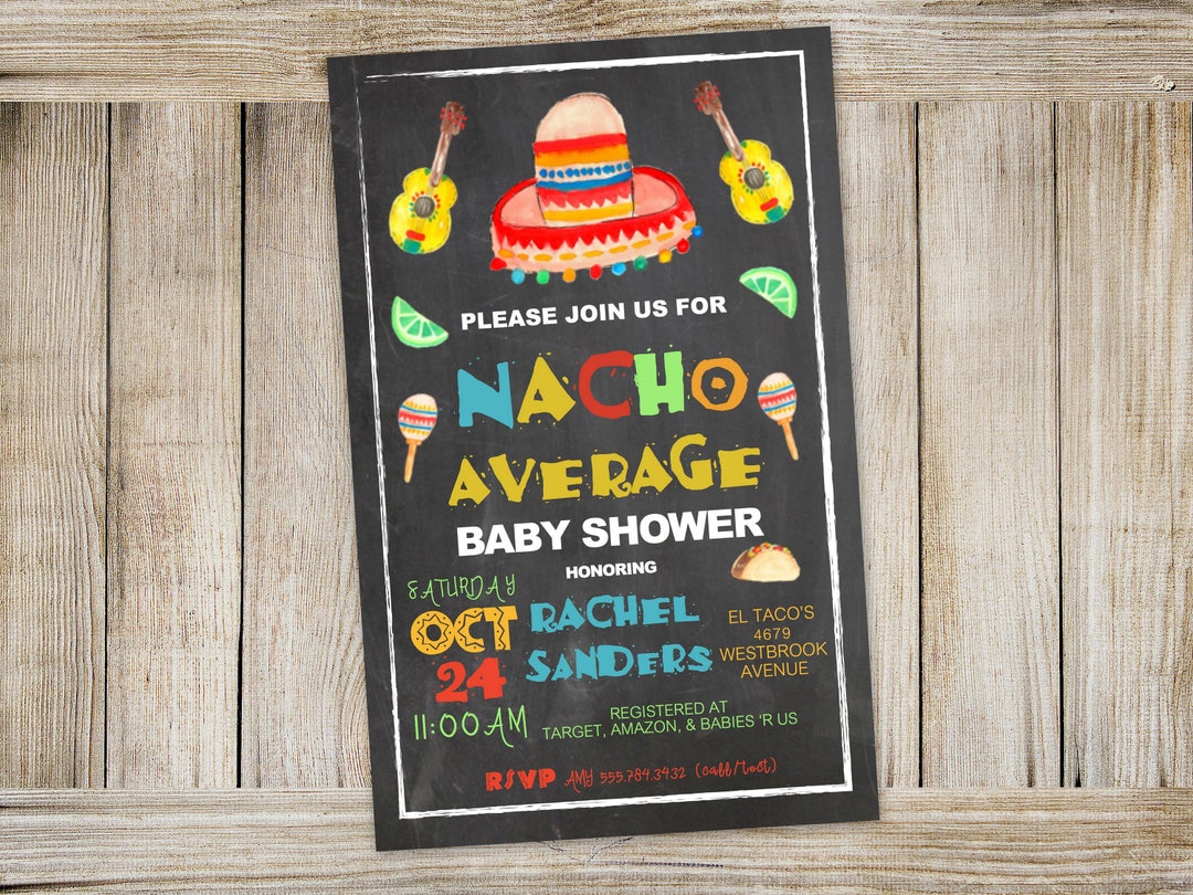 Fiesta Baby Shower Invitation Nacho Average Shower Invite - Etsy