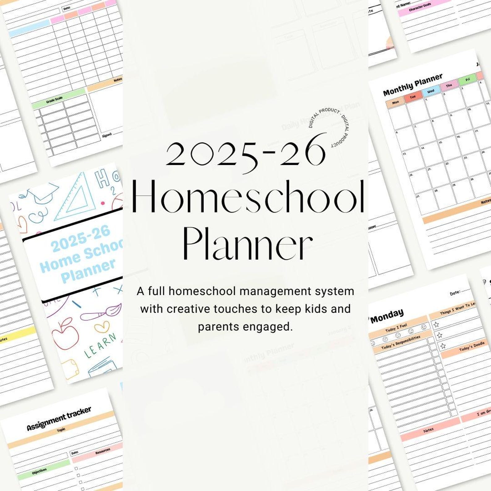 Homeschool Planner 25-26 Edit, Print, Digital 8.5x11 Planner, Daily ...