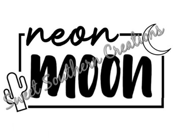 Neon Moon Png | Etsy