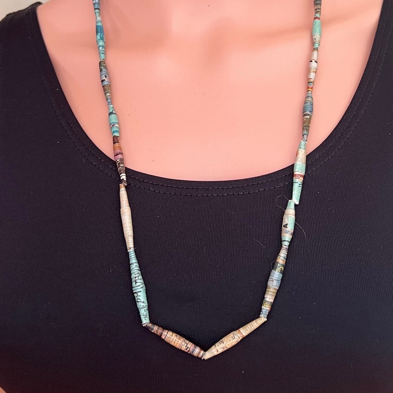 Paper Bead Necklace - Etsy