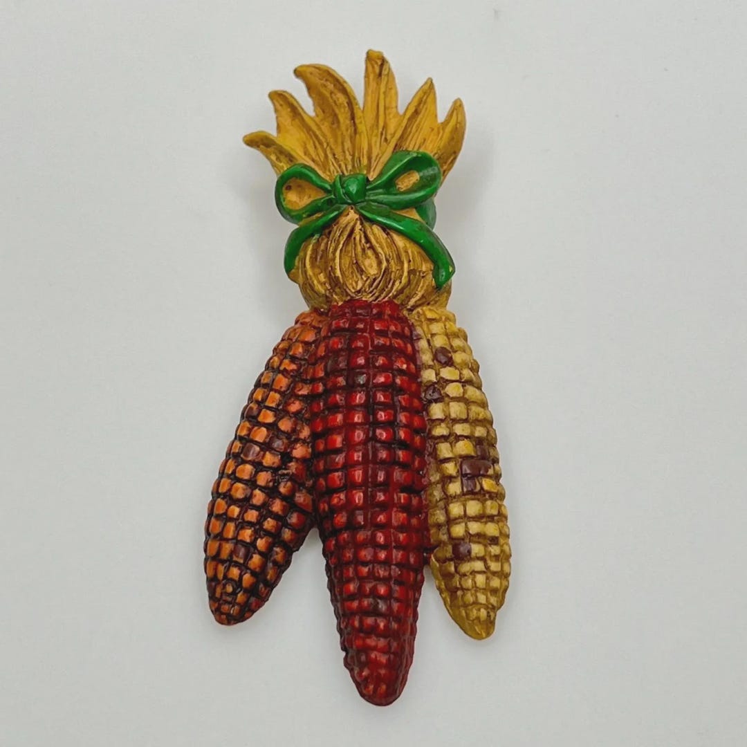 Resin Indian Corn Thanksgiving Jewelry Brooch – Vintage Harvest Fall ...