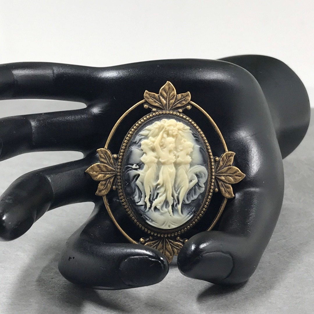 Vintage Victorian Brass Dancing Lady Cameo Brooch Pin - Etsy