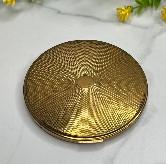 Vintage Large Round Engraved Brass Flower Floral USA … - Gem