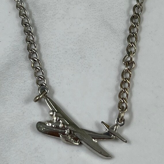 Vintage Silver Aeronautical Flying Plane Tie bar - Gem